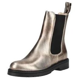 Stiefelette Nero Giardini "Nero Giardini Stiefelette Leder/Textil", Damen, Gr. 39, gold, Leder, Textil, Schuhe Stiefelette