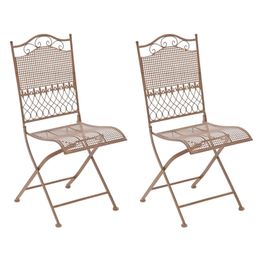 CLP 2er Set Gartenst&uuml;hle klappbar Kiran, Metallst&uuml;hle im Jugendstil, wasserabweisende Balkonst&uuml;hle f&uuml;r Terrasse, Balkon und Garten