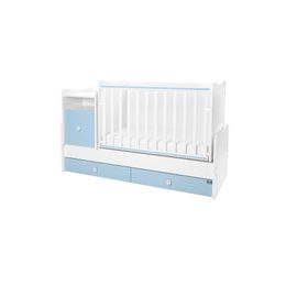 Lorelli Babybett Trend Plus 70x160cm Schreibtisch Kinderbett Schubladen Kommode wei&szlig; blau