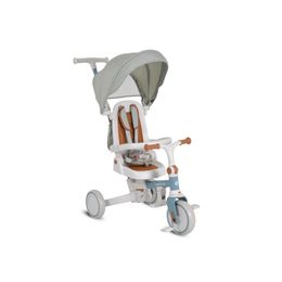 Byox Dreirad, Tricycle Compacto 4 in 1 Schiebegriff klappbar Gurt umbaubar EVA blau