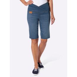 WITT Damen Jeansbermudas mit seitlichem Rei&szlig;verschluss, blue-bleached, Gr&ouml;&szlig;e 36