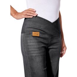 WITT Damen Jeansbermudas mit seitlichem Rei&szlig;verschluss, black denim, Gr&ouml;&szlig;e 36