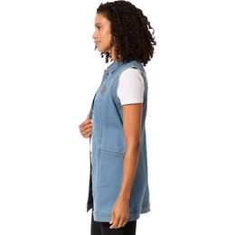 WITT Damen Jeansweste in Longform, blue-bleached, Gr&ouml;&szlig;e 42