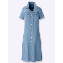 WITT Damen Jeanskleid in A-Form, blue-bleached, Gr&ouml;&szlig;e 22