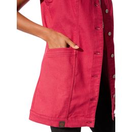 WITT Damen Jeansweste in Longform, erdbeere, Gr&ouml;&szlig;e 54
