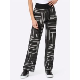 WITT Damen Strickhose im Jacquard-Strick-Dessin, graphit-schwarz-gemustert, Gr&ouml;&szlig;e 52