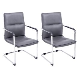 2er Set Besucherstuhl HLO-CP1 ~ grau