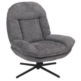 Relaxsessel HWC-P32, Fernsehsessel Nosagfederung Polstersessel, drehbar Metall Stoff/Textil Chenille (370 g/m²) ~ grau