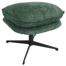 Hocker mit Polster HWC-P32, Sitz-/Fußhocker Fußablage Ottomane Stoff/Textil Chenille (370 g/m²) ~ grün