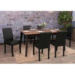6er-Set Esszimmerstuhl HWC-O65d, Küchenstuhl Polsterstuhl Lehnstuhl, Kunstleder ~ schwarz