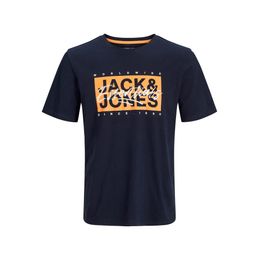 Jack & Jones JACK & JONES T-Shirt 'JJColton' Herren Gr&ouml;&szlig;e L nachtblau / orange / wei&szlig;