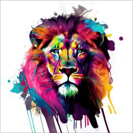 Pro Art Glasbild COLORFUL LION HEAD IV