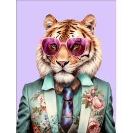 Pro Art Glasbild TIGER WITH GLASSES
