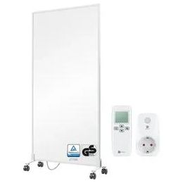 Bringer® Infrarotheizung Standgerät - 1000 (BRIH1000) / BRTS: Smart Thermostat und Fernbedienung / Weiß