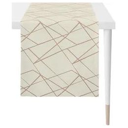 Tischl&auml;ufer Apelt "Vio - Loft Style, Jacquard", beige (natur, beige), B:46cm L:135cm, Leinen, Polyester, Viskose, Tischdecken