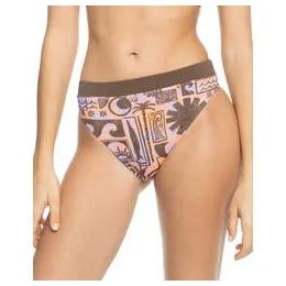 Bikini-Hose Roxy "Throw Back", Damen, Gr. S, US-Gr&ouml;&szlig;en, braun (rain drum fibi), Obermaterial:87% Nylon, 13% Elasthan;, Badehosen Bikini-Hose