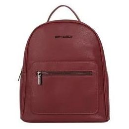 Cityrucksack Betty Barclay, Damen, Gr. B/H/T: 24cm x 28cm x 12cm, onesize, rot, Kunstfaser, Rucks&auml;cke Cityrucksack