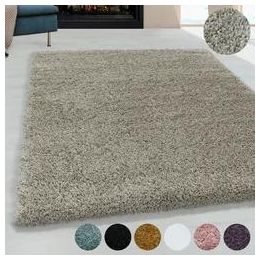 Hochflor-Teppich Ayyildiz TEPPICHE "SYDNEY 3000", beige (natur), B:60cm H:30mm L:110cm, Polypropylen (PP), Teppiche, Shaggy, Langflor, uni, auch in rund, Wohnzimmer
