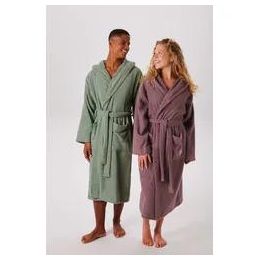Unisex-Bademantel Bruno Banani "Robby, ideal f&uuml;r Sauna & Spa, Standardl&auml;nge & &Uuml;berl&auml;nge" Gr. L, salbei, L:125cm, Walkfrottee, Hausm&auml;ntel, Damen & Herren Badem&auml;ntel, Baumwolle, mit Taschen, Sauna, XS-3XL