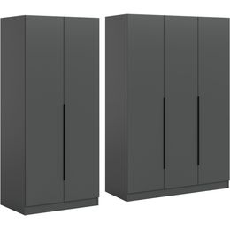 Schrank-Set Home Affaire "Skarde moderner Kleiderschrank Schlafzimmerschrank Otto´s Choice", anthrazit, B:200cm H:180cm T:52cm, Spanplatte, Kastenmöbel-Sets, Skarde Kleiderschrank 200 cm, 2 Kleiderstangen und 5 Böden