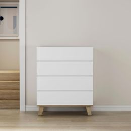 Kommode OTTO HOME "Haily", weiß, B:80cm H:98cm T:40cm, ABS-Kunststoff, FSC-zertifizierter Holzwerkstoff, MDF, Melamin, Spanplatte, Sideboards