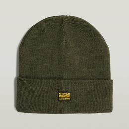 G-Star Raw Beanie G-STAR "Effo Long Beanie", Damen, asfalt, Strick, Kunstfaser, unifarben, Mützen, mit Aufnäher vorn