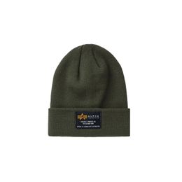 Skimütze Alpha Industries "Crew Beanie", Herren, Gr. onesize, grün (dunkelgrün), Obermaterial: 100% Polyacryl, Mützen