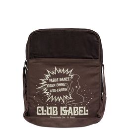 Schultertasche logoshirt "Club Isabel", Damen, Gr. B/H/T: 12cm x 35cm x 30cm, braun (braun, beige), Baumwolle, bedruckt, mehrfarbig, Taschen, mit hochwertigem Frontdruck
