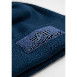 Skimütze Alpha Industries "Velcro Beanie", Damen, Gr. onesize, blau (ultra navy), Obermaterial: 100% Polyacryl, Mützen