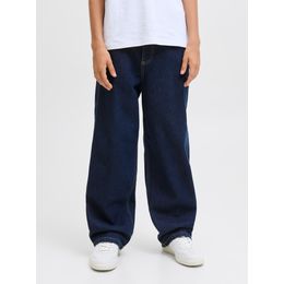Jack & Jones Relax-fit-Jeans JACK & JONES JUNIOR "JJIALEX JJCARPENTER SQ 202 SN JNR", Jungen, Gr. 134, N-Gr, blau (blau denim), Denim/Jeans, Obermaterial: 100% Baumwolle, clean, relaxed fit, Jeans