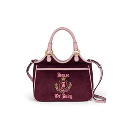 Tragetasche Juicy Couture "HERITAGE M. DOUBLE HANDLE Damen", Kinder, Gr. B/H/T: 10cm x 20cm onesize, winetasting, Polyester, Polyurethan, Taschen, Tragetasche Damen, Shopper, Einkaufstasche, Fashion, Lifestyle, Sale