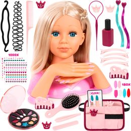 Frisier- & Schminkkopf BAYER "Charlene Magic Nails", blond, Frisierköpfe, JungenH:27cm, Kunststoff, H:27cm