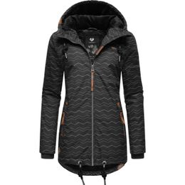Winterjacke Ragwear "Zuzka Winter", Damen, Gr. S (36), blau (midnight), Außenmaterial: 100% Polyester, Innenfutter: 100% Polyester, Wattierung: 100% Polyester, tailliert Po-bedeckend, mit Knopf Rippstrickbündchen mit Druckknopf, Jacken, Wasserdichter Winterparka mit Teddyfleece Innenfutter, Topseller