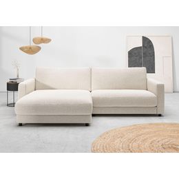 Ecksofa Home Affaire, B:265cm H:85cm T:190cmnature, 100% Polyester, Wohnzimmer, Sofas, "Ecksofa Jiro, L-Form, große Sitztiefe, Breite 265 cm", lose