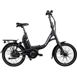 Zündapp E-Bike ZÜNDAPP "X20" Gr. 45, schwarz (schwarz, rot, schwarz), Elektrofahrräder, 45cm, 20 Zoll (50,80cm), Pedelec, Elektrofahrrad für Damen u. Herren