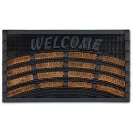 Fußmatte Astra "Rimini" Gr. 15, schwarz (natur, schwarz), B:40cm H:30mm L:60cm, Gummi, Kokos, Teppiche, Schmutzfangmatte, In- und Outdoor geeignet, 40x60 cm
