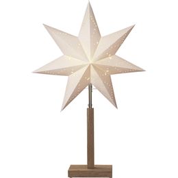 Stehlampe "Standleuchte Stern Karo", weiß (holzfarben, weiß), 1, Ø 34cm H: 55cm, 2 Stk., Parforce Traditional Hunting, Leuchten, Tischlampe, Weihnachtsstern, Deko-Stern, 7-zackig, Weihnachtsdeko