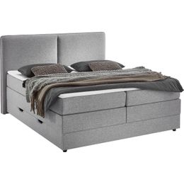 Meise Möbel Boxbett MEISE.MÖBEL "Columbia mit extra großem Bettkasten", grau, B:194cm L:212cm, Stoffbezug Nordic (100% Polyester), Komplettbetten, erhältlich in 180x200cm, Topseller
