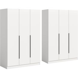 Schrank-Set Home Affaire "Skarde moderner Kleiderschrank Schlafzimmerschrank Otto´s Choice", weiß, B:240cm H:180cm T:52cm, Spanplatte, Kastenmöbel-Sets, Skarde Kleiderschrank 240 cm, 2 Kleiderstangen und 8 Böden