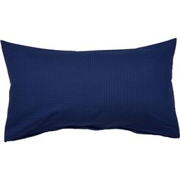Kissenbezug Janine "PIANO 0125 31 80x80", blau (marine), B:80cm L:40cm, Mako-Soft-Seersucker, Seersucker, Kissenbez&uuml;ge, Kissenbezug, mit Rei&szlig;verschluss