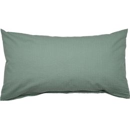 Kissenbezug Janine "PIANO 0125 31 80x80", gr&uuml;n (salbeigr&uuml;n), B:40cm L:80cm, Mako-Soft-Seersucker, Obermaterial: 100% Baumwolle, Kissenbez&uuml;ge, Kissenbezug, mit Rei&szlig;verschluss