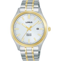 Solaruhr Lorus, silberfarben, silberfarben, Armbanduhren, Herren, Armbanduhr, Herrenuhr, Edelstahlarmband, analog, Tag