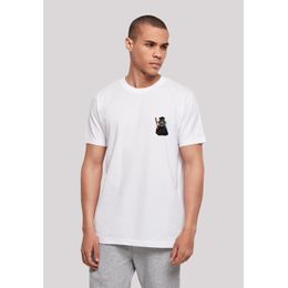 T-Shirt F4NT4STIC "Wizard Cat TEE UNISEX", Herren, Gr. S, wei&szlig;, Obermaterial: 100% Baumwolle, regular fit, Rundhals, ohne B&uuml;ndchen, Shirts T-Shirt, Print