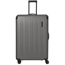 Hartschalen-Trolley Travelite "DYNAMIIC, verschiedene Größen und Farben", Gr. B/H/T: 55cm x 81cm x 34cm 130 l, grau (anthrazit), ABS, unifarben mit Farbeinsätzen, Koffer, Hartschalen-Koffer auch in XL ABS Volumenerweiterung bei S+/M/L