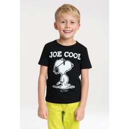 T-Shirt logoshirt "Snoopy - Peanuts - Joe Cool", Mädchen, Gr. 104/116, schwarz, 100% Baumwolle, bedruckt, normal, Rundhals, Shirts, mit Retro-Print