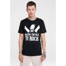 T-Shirt logoshirt "The Simpsons", Herren, Gr. XS, schwarz, 100% Baumwolle, bedruckt, normal, Rundhals, Shirts T-Shirt, mit lizenziertem Originaldesign