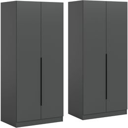 Schrank-Set Home Affaire "Skarde moderner Kleiderschrank Schlafzimmerschrank Otto´s Choice", anthrazit, B:160cm H:180cm T:52cm, Spanplatte, Kastenmöbel-Sets, Skarde Kleiderschrank 160 cm, 2 Kleiderstangen und 2 Böden