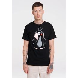 T-Shirt logoshirt "Der kleine Maulwurf", Damen, Gr. XS, schwarz, 100% Baumwolle, bedruckt, normal, Rundhals, Shirts T-Shirt, mit lizenziertem Print