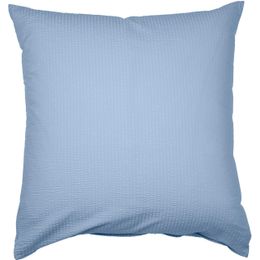 Kissenbezug Janine "PIANO 0125 31 80x80", blau (perlblau), B:40cm L:40cm, Mako-Soft-Seersucker, Obermaterial: 100% Baumwolle, Kissenbez&uuml;ge, Kissenbezug, mit Rei&szlig;verschluss