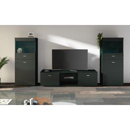 borchardt Möbel Wohnwand BORCHARDT MÖBEL "Scala", schwarz (schwarz matt), Kastenmöbel-Sets, 3-tlg.